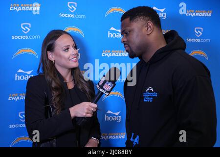 NFL Network reporter Bridget Condon interviews Los Angeles Rams wide ...