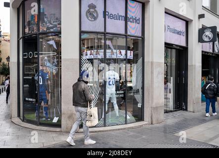 Real Madrid Official store in airport duty free shopping zone. Spain ...