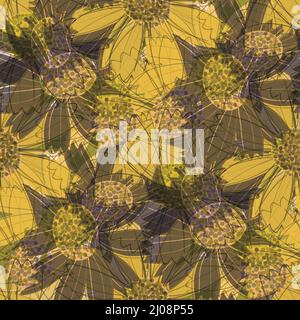 Cottage garden flower seamless vector pattern background. Modern floral ...