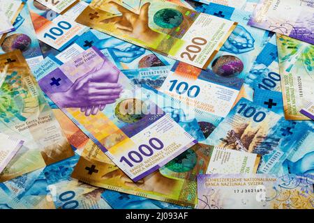 New banknotes of Switzerland, CHF 200, series 9, Switzerland, Europe ...