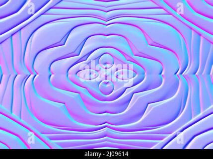 Normal map of abstract flower pattern, texture for use in 3D programs ...
