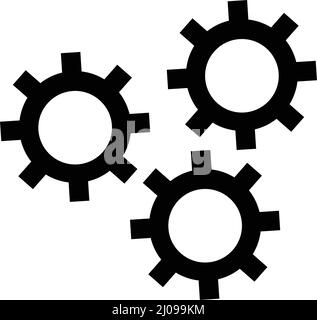 Gear icons. Black gear wheel icons. Gear setting vector icon set ...