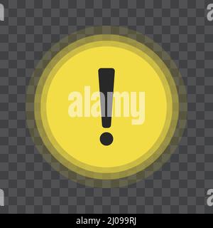 Caution mark isolated on transparent background. Warning symbol and ...