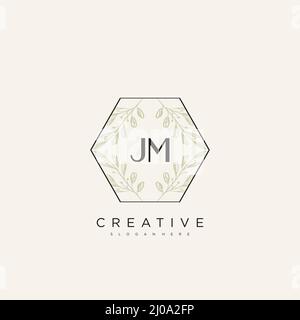 JM Initial Letter Flower Logo Template Vector premium vector Stock ...