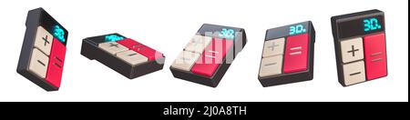 isolated 3d render of calculator. 3d rendering calculator icon on white ...