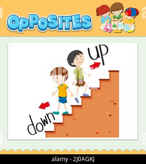 Opposite words for down and up illustration Stock Vector Image & Art ...