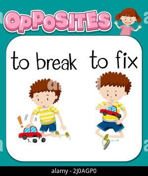 Opposite words for break and fix illustration Stock Vector Image & Art ...