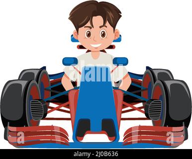 A man driving formula one racing car illustration Stock Vector Image ...