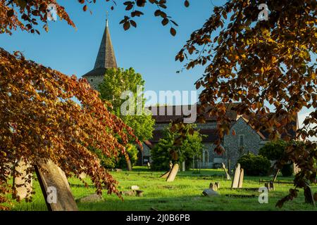 Spring morning at St Michael's and All Angels church in Southwick, West ...