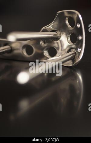 Traumatology orthopedic surgery implant plate and screws Stock Photo ...