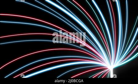 Metaphysical Space travel effect, neon light speed with vanishing point ...