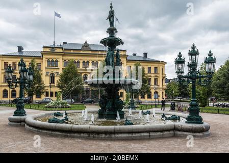 Sundsvall, Vastnorrland County - 08 02 2019: Panoramic view over the ...