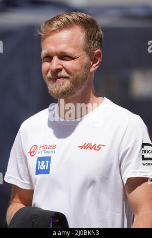 Haas' Kevin Magnussen in the paddock ahead of the British Grand Prix ...
