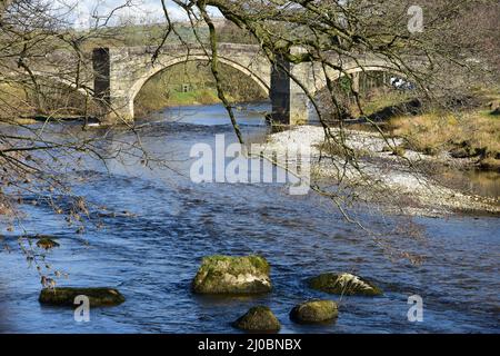 Barden Bridge, in Spring, River Wharfe, Yorkshire Dales, North ...