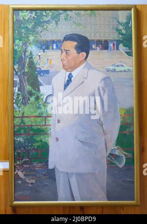 A portrait, picture of the famous Uzbek writer, Oybek. Painting by the ...