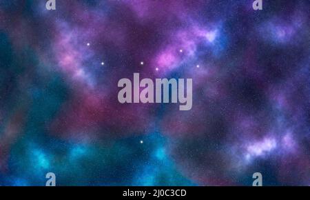 Columba Star Constellation, Night Sky, Constellation Lines Dove Stock ...