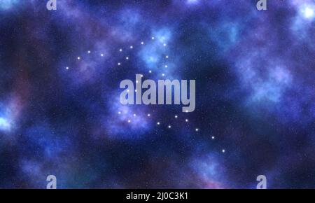 Eridanus Star Constellation, Night Sky, Constellation Lines Celestial River Stock Photo - Alamy