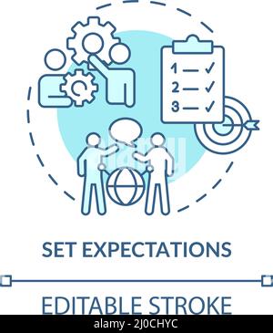business expectations line icon, outline symbol, vector illustration ...