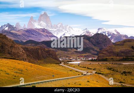 Views from highway at peaks of Andes Stock Photo - Alamy