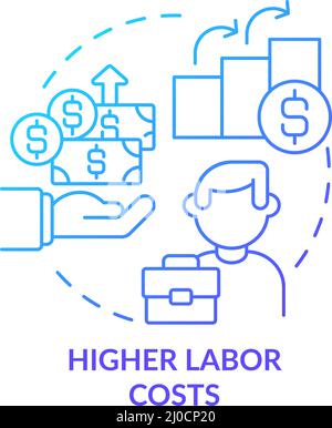 Higher labor costs concept icon Stock Vector Image & Art - Alamy