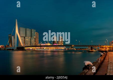 The Erasmusbrug (Erasmus Bridge) (R) and Toren op Zuid or the Tower on ...