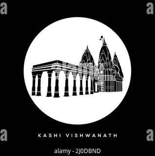 Varanasi City - Kashi Vishwanath Temple - Icon Illustration as EPS 10 ...