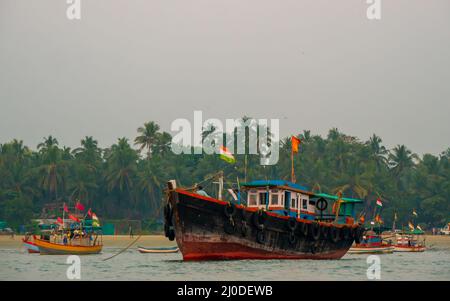 Sindhudurg, INDIA - December 23, 2021 : Troller type fishing boat at ...