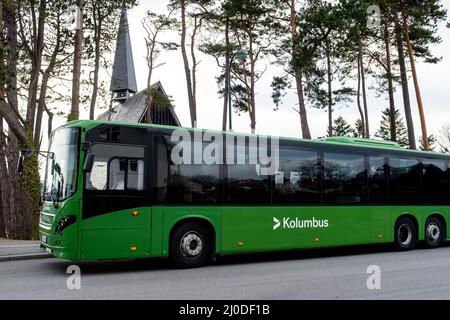 Kolumbus public transport bus seen on the street of Stavanger Stock ...