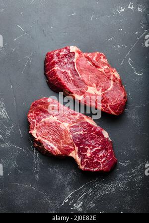 Raw marbled meat steak Ribeye Stock Photo - Alamy