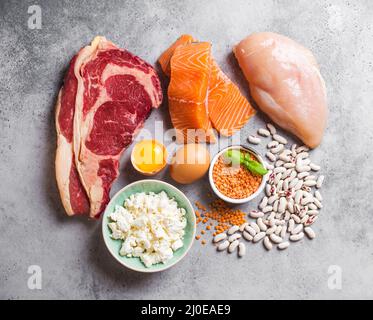 Natural sources of protein Stock Photo - Alamy