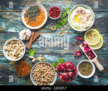 Arab ingredients for middle eastern food Stock Photo - Alamy