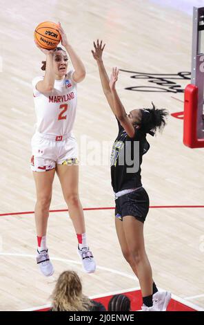 Maryland forward Mimi Collins shoots against Towson during the second ...