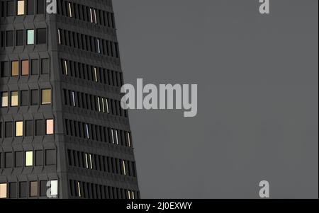 High-rise-facade detail evening buildings construction architecture ...