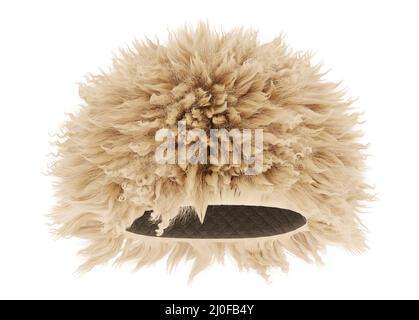 Caucasian papakha yellow on isolated background 3d rendering Stock ...