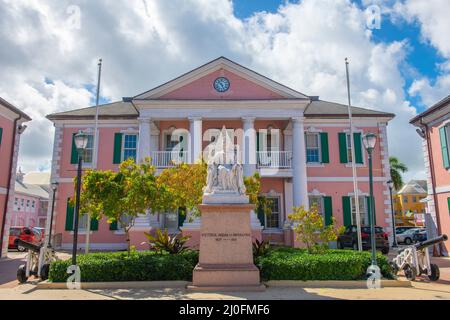 Bahamian Parliament building on Bay Street in downtown Nassau, New ...