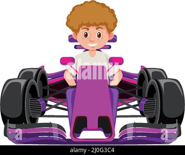 A man driving formula one racing car illustration Stock Vector Image ...