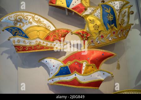 Making fool's caps for the carnival Stock Photo - Alamy