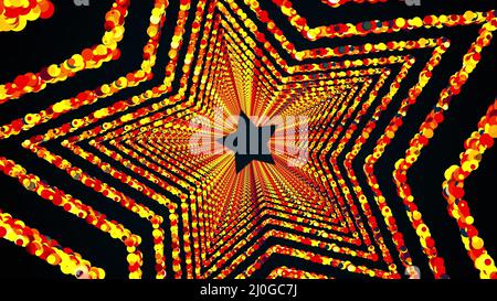 3D rendering of glowing particles with colorful smoke on the background ...