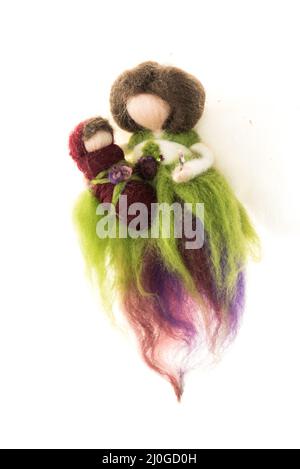 Fairy tale figure fairy with child - fantastic mythical creature made ...