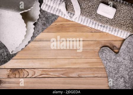 Items needed for a bath or sauna Stock Photo - Alamy