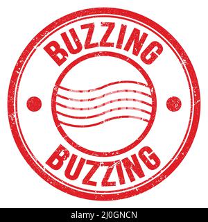BUZZING text written on red round stamp sign Stock Photo - Alamy