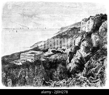 Orianda, , (geography book, 1885), Orianda, Orianda Stock Photo - Alamy
