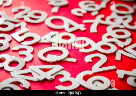 Mathematics background made with solid numbers - Closeup view Stock ...