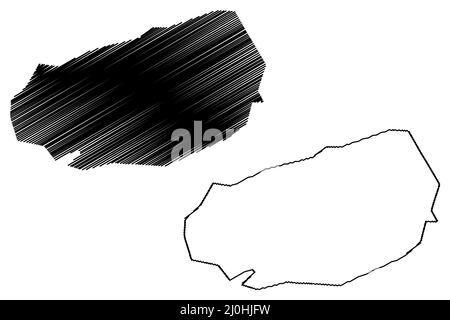 Ile Vanier island (Canada, Nunavut Territory, North America) map vector ...