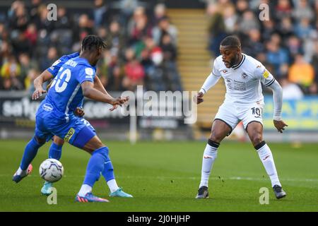 Nico Gordon #50 of Birmingham City challenges Mark Harris #29 of ...