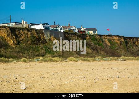 Chalet, on Cliffs, California Norfolk, UK Stock Photo - Alamy