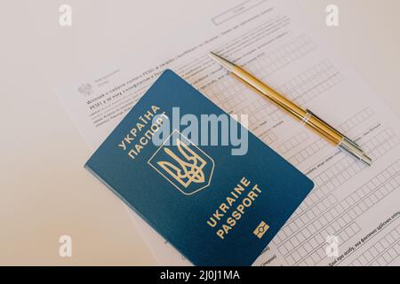 PESEL document, Ukrainian passport white background. National ...