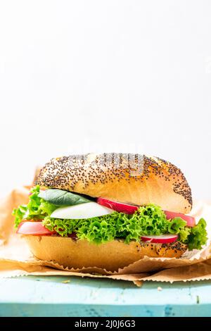 Breakfast Bun With Spring Seasonal Vegetables Stock Photo - Alamy