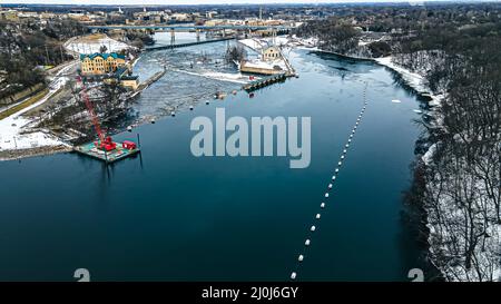 Appleton WI sits along the fox river with this reservoir system flowing ...