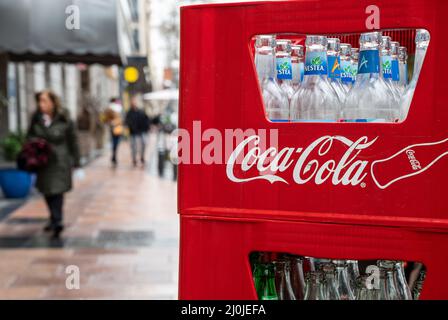 Coca-Cola boxes are seen in Madrid, Spain on July 1, 2022. (Photo by ...